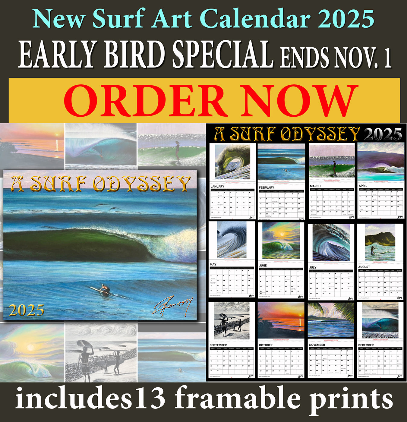 2025 A SURF ODYSSEY calendar – Robb Havassy Art